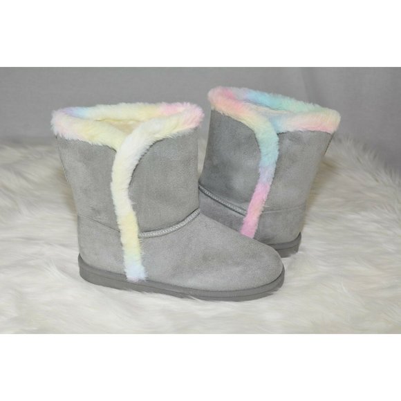 fabkids | Other | Fabkids Boots Fuzzies Tulip Fuzzy Light Gray Size 7 ...